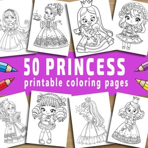 Cute Princess Coloring Pages for Kids Kawaii Coloring, Princess ...