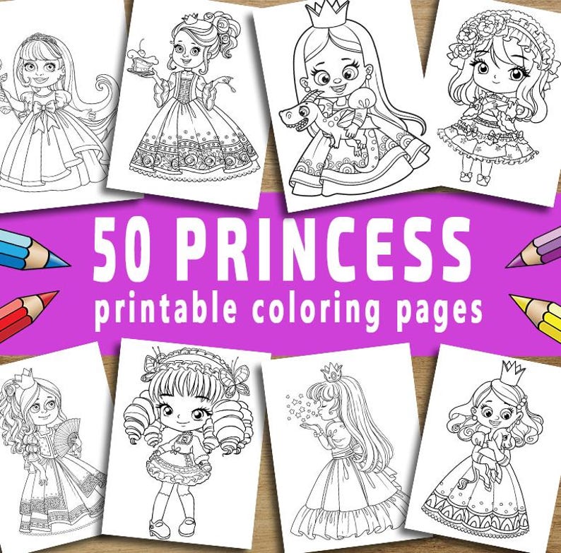 Cute Princess Coloring Pages for Kids Kawaii Coloring, Princess ...