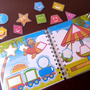 Shape Matching Printable Busy Book, Activity for Toddlers, Geometric ...