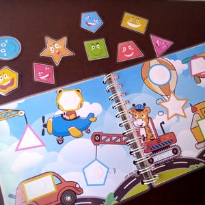 Shape Matching Printable Busy Book, Activity for Toddlers, Geometric ...