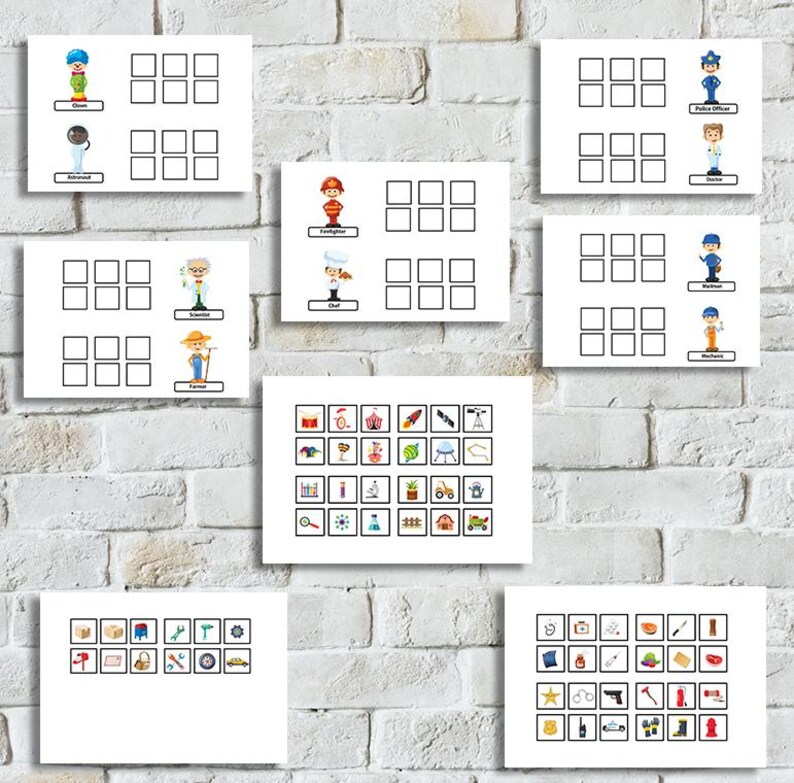 Community Helpers Preschool Sorting Mats. Professions Printable ...