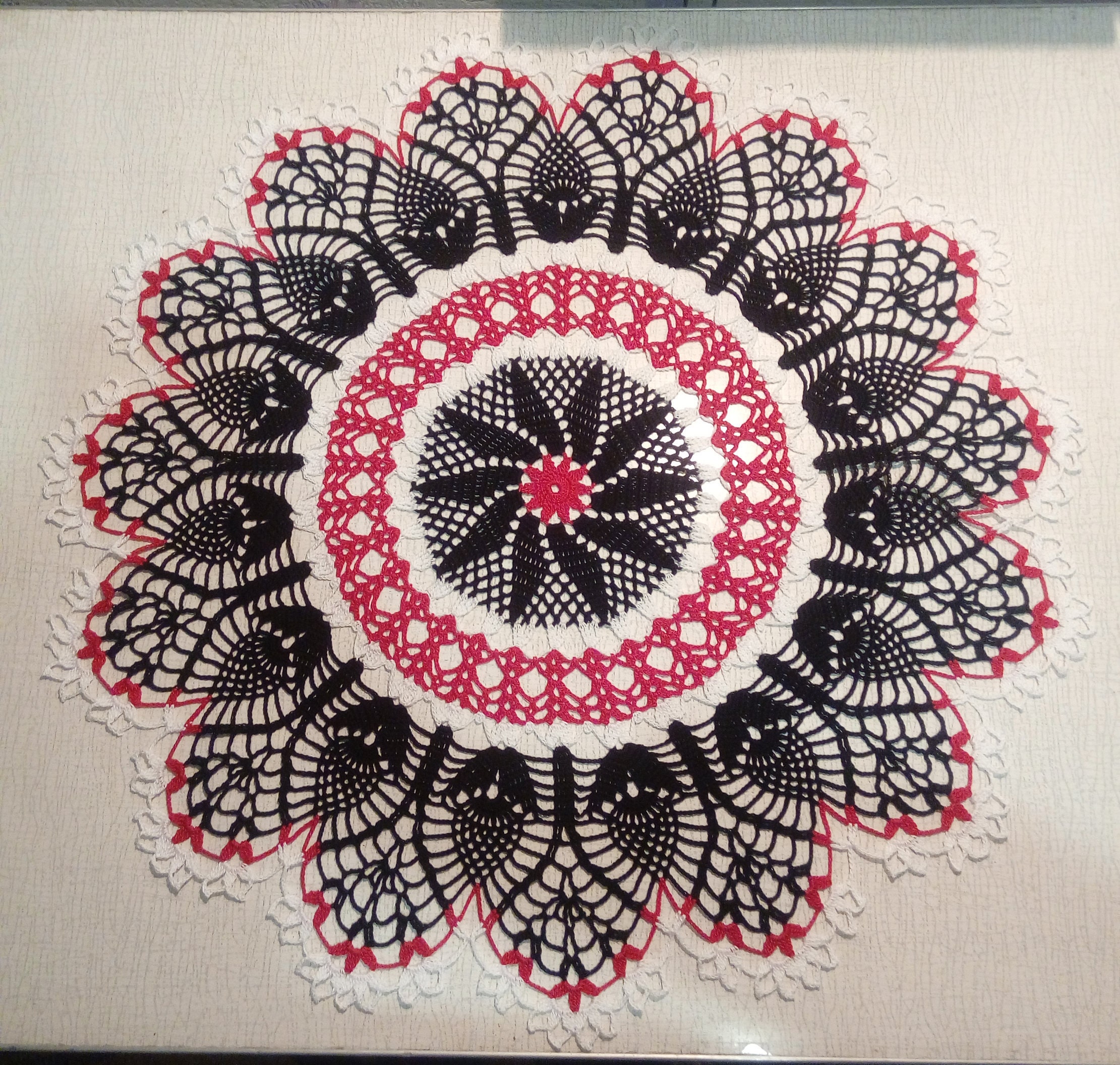 Large Round Doily 24 Inches-crochet Doilies-crochet Doily-black Doily ...