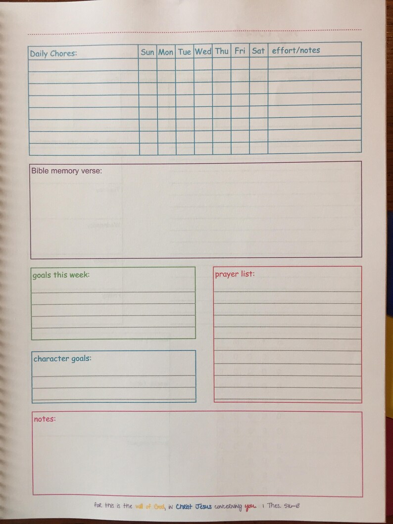 Printable Weekly Homeschool Student Planner - Etsy