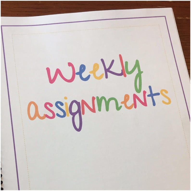 Printable Weekly Homeschool Student Planner - Etsy