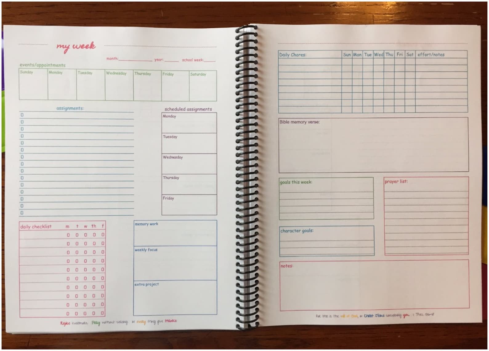Printable Weekly Homeschool Student Planner - Etsy