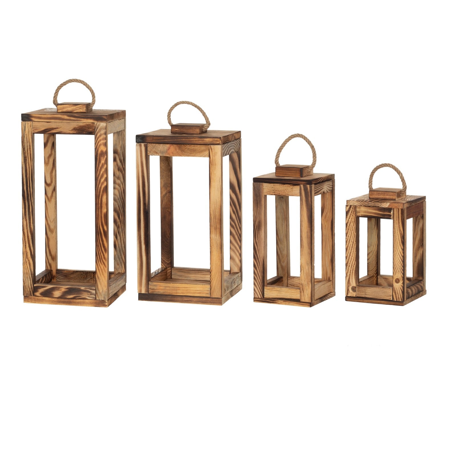 2 Pack Decorative Rustic Hanging Wooden Lantern Set Frame - Etsy