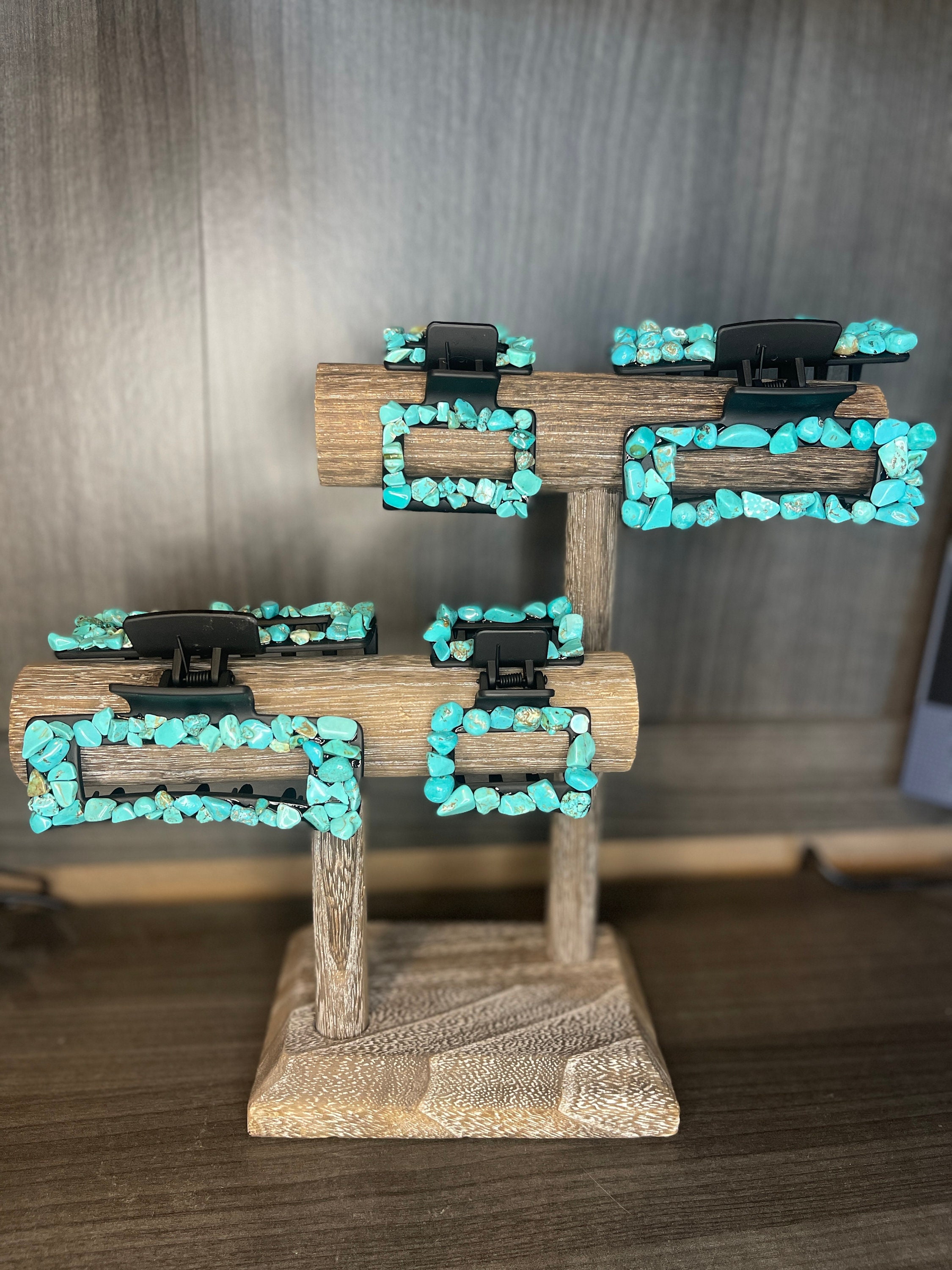 Turquoise Stone Claw Clip - Etsy