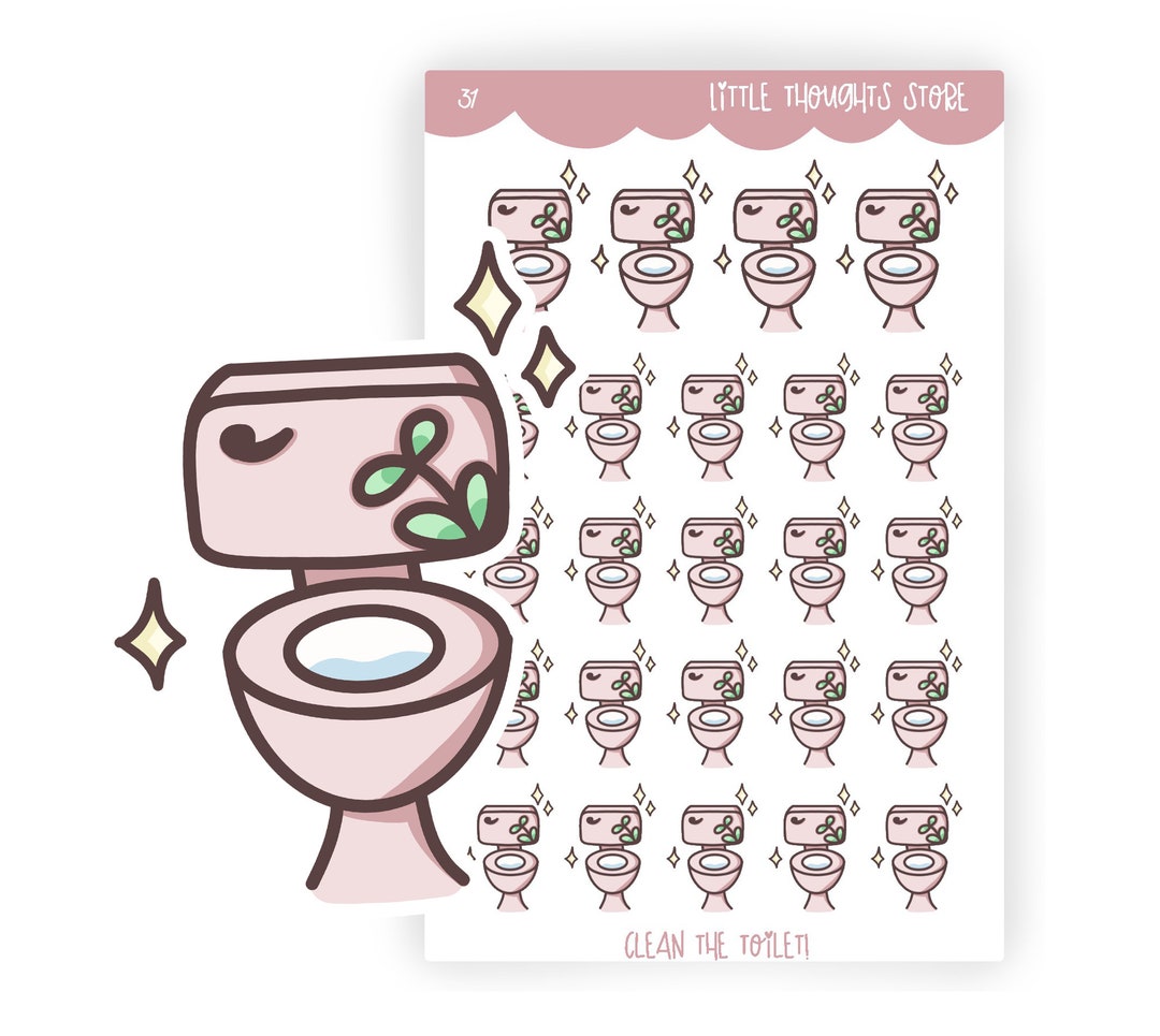Clean the Toilet Doodle Stickers Chore Sticker Planner Stickers Premium ...