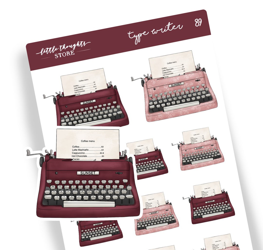 Typewriters | A6 Deco Stickers | Planner Stickers | Premium Matte Paper ...