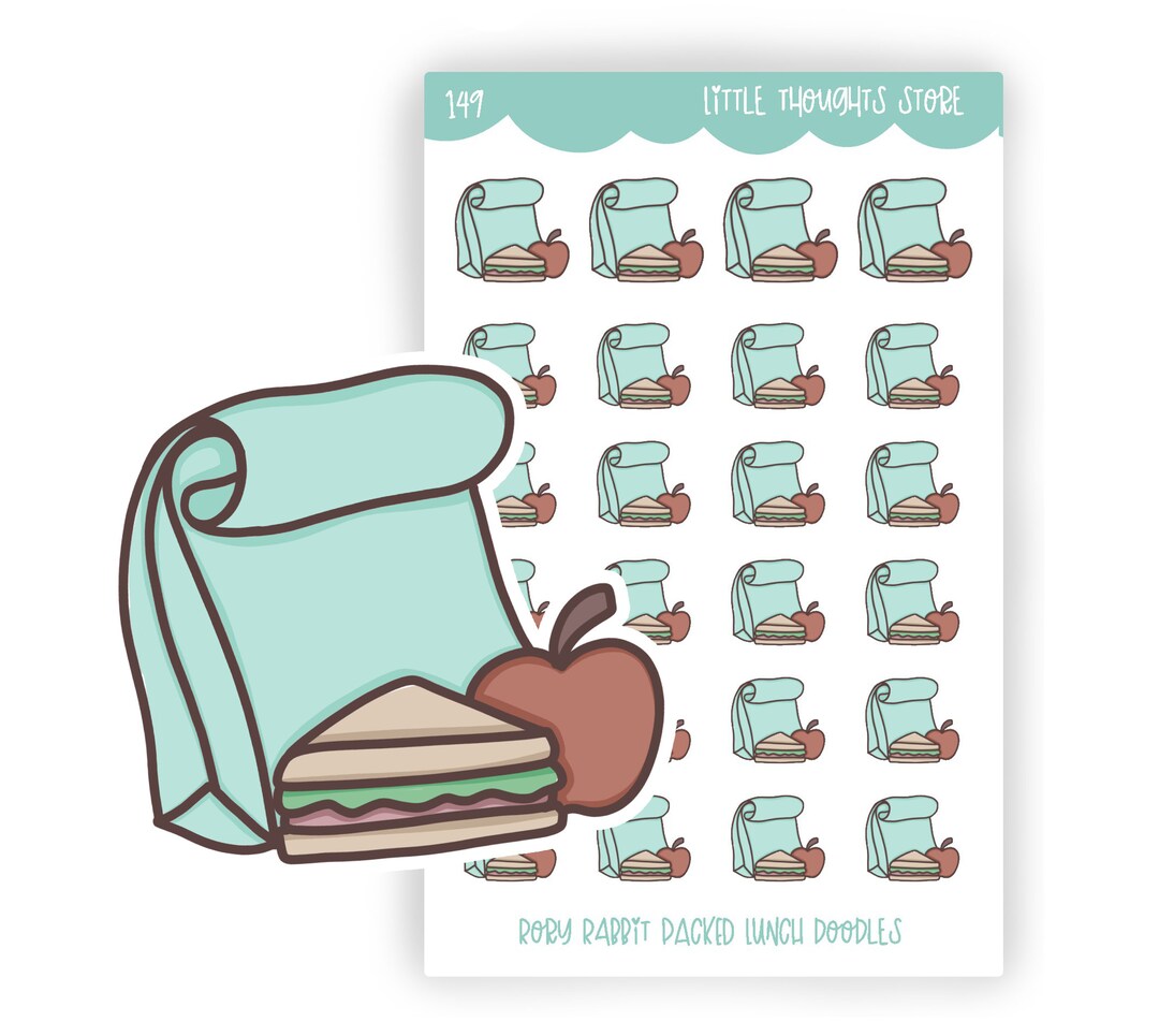 Packed Lunch Doodle Stickers School Nursery Stickers - Etsy