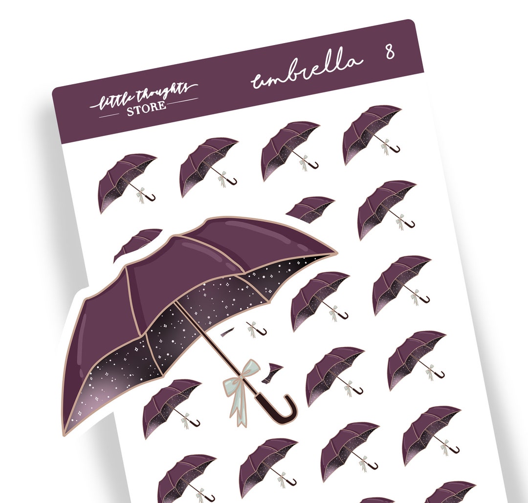 Umbrella | A6 Deco Stickers | Planner Stickers | Premium Matte Paper ...
