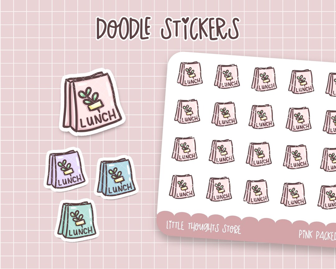 Packed Lunch Doodle Stickers Planner Stickers Premium Matte Planner ...