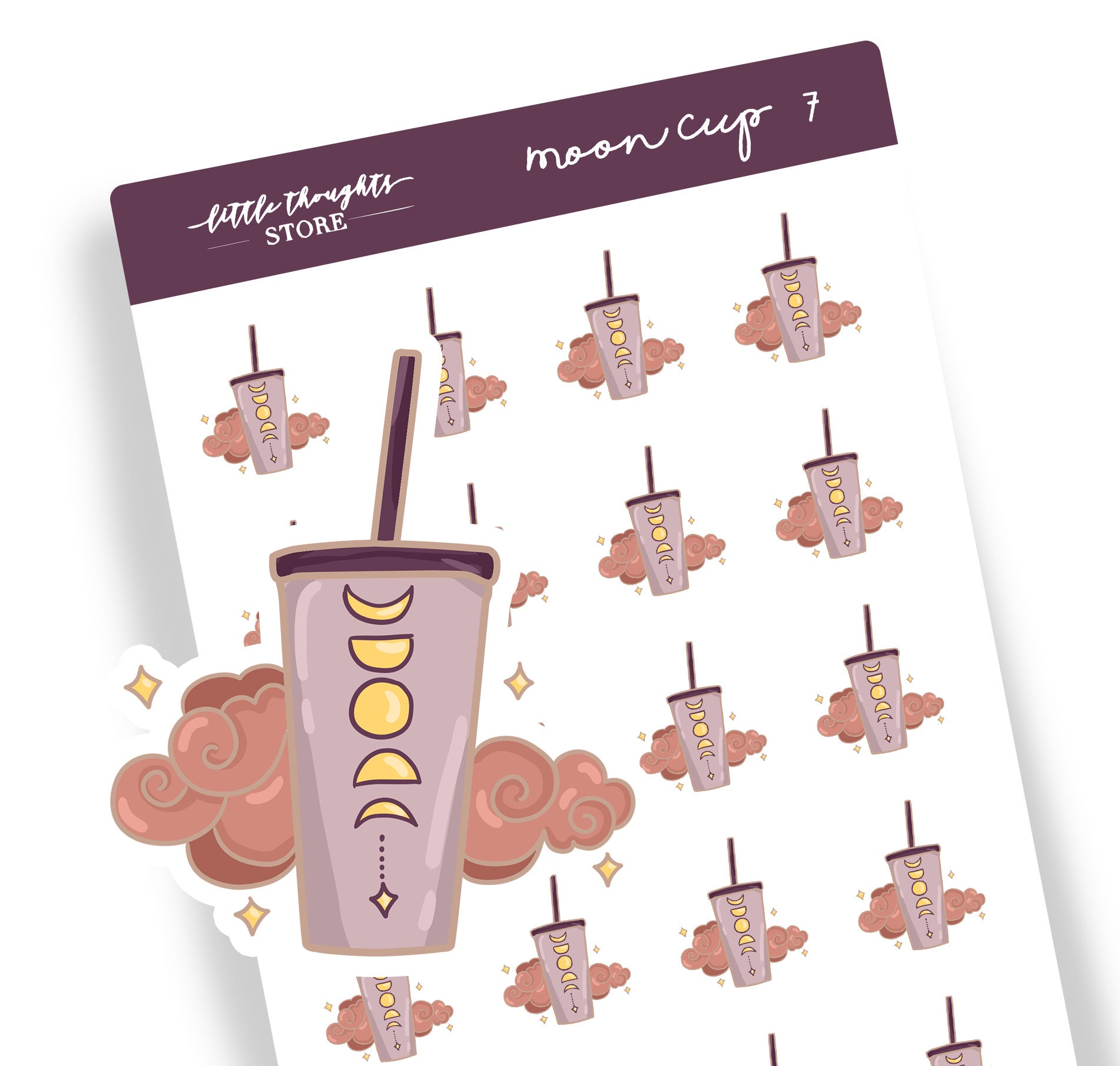 Moon Cup A6 Deco Stickers Planner Stickers Premium Matte - Etsy