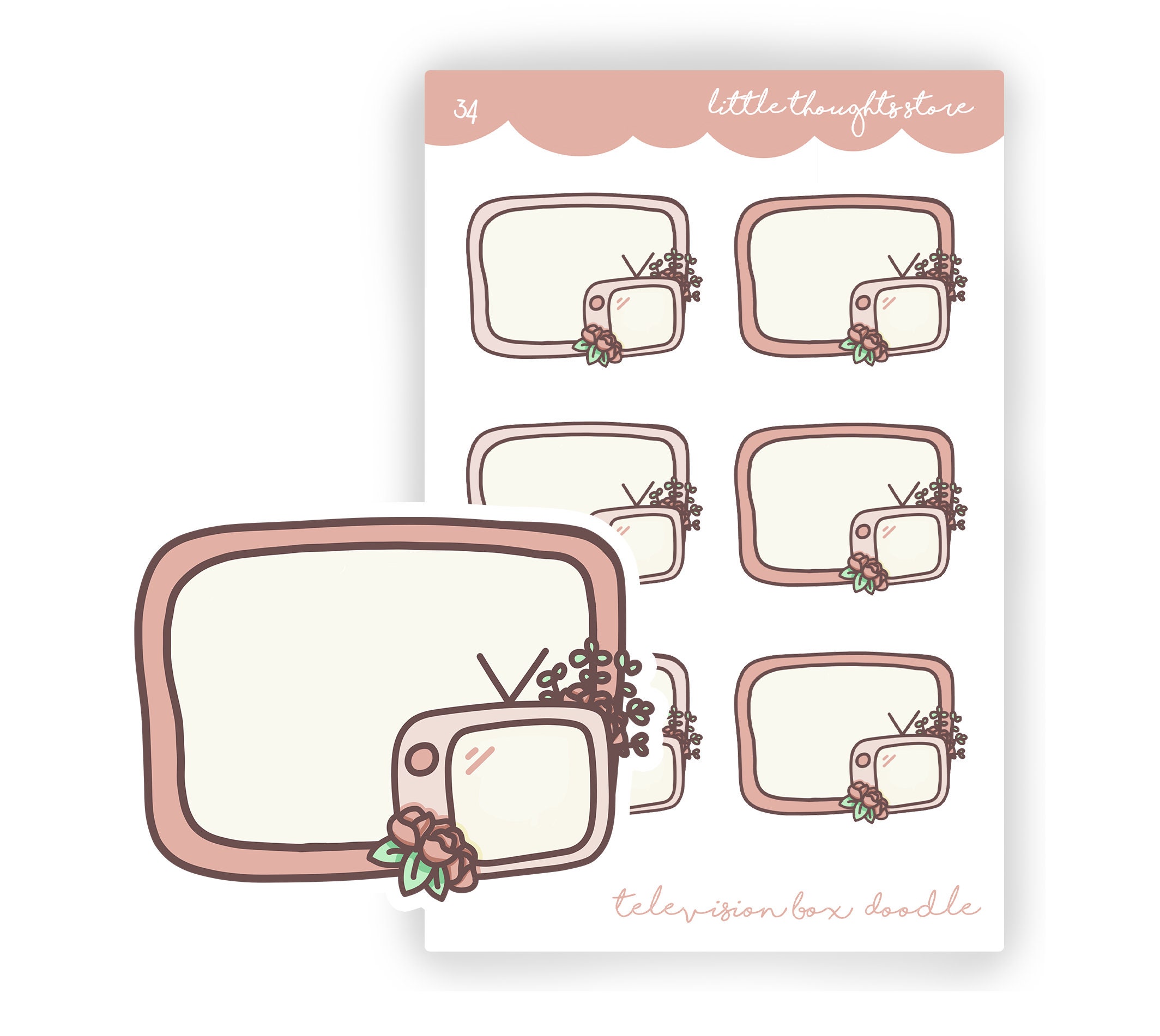 Papercraft Stickers Box Planner Stickers Doodle Mosaic Quarter Box ...