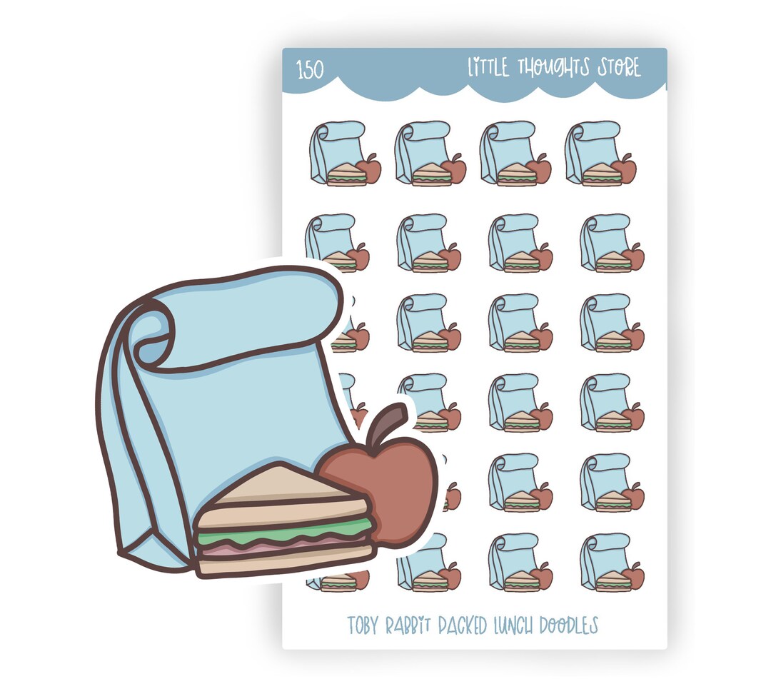 Packed Lunch Doodle Stickers School Nursery Stickers Planner Stickers ...