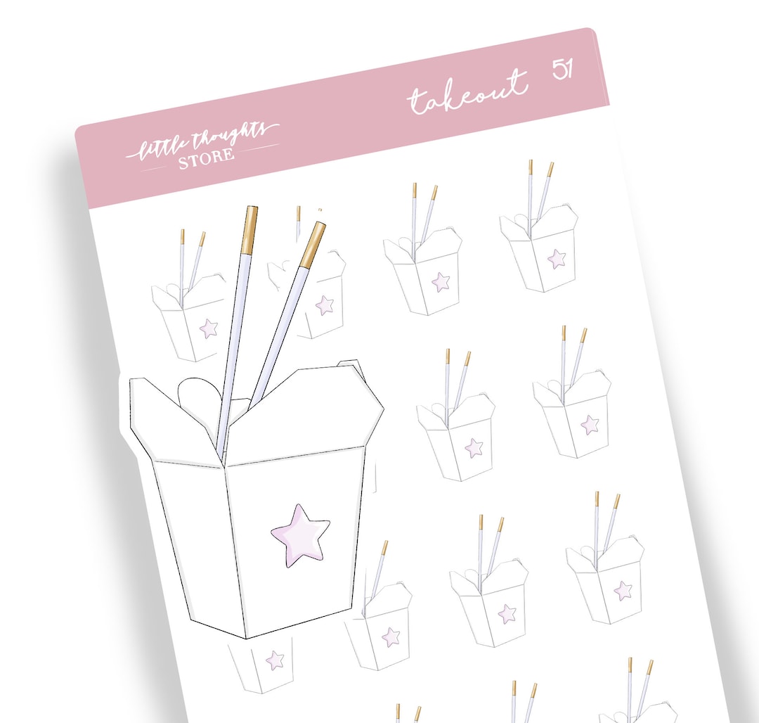 Takeaway | Takeout | A6 Deco Stickers | Planner Stickers | Premium ...
