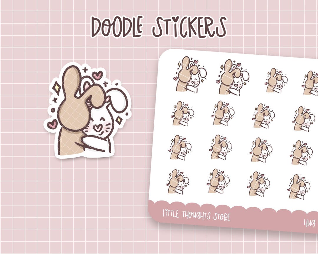 Hug Doodle Stickers | Relationship Stickers | Family Stickers | Planner ...