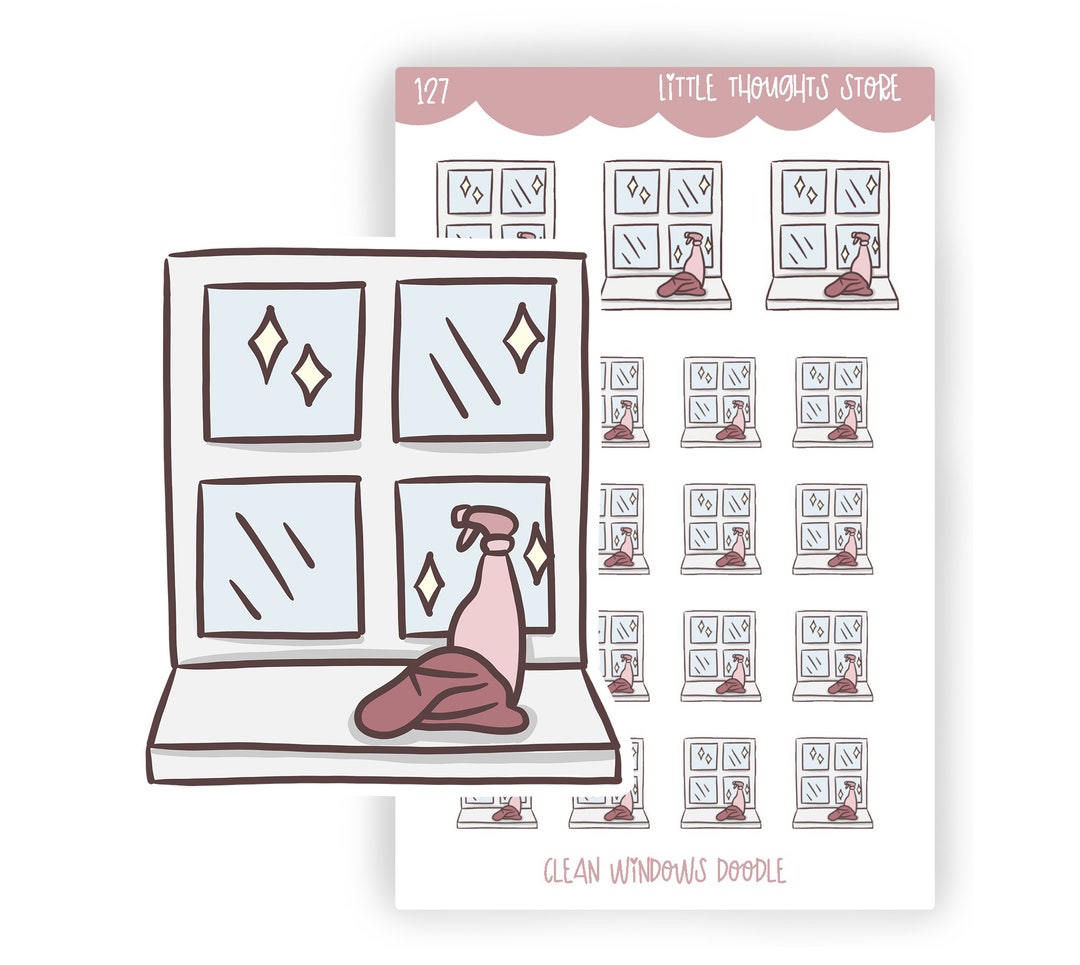 Clean Windows Doodle Stickerss - Etsy