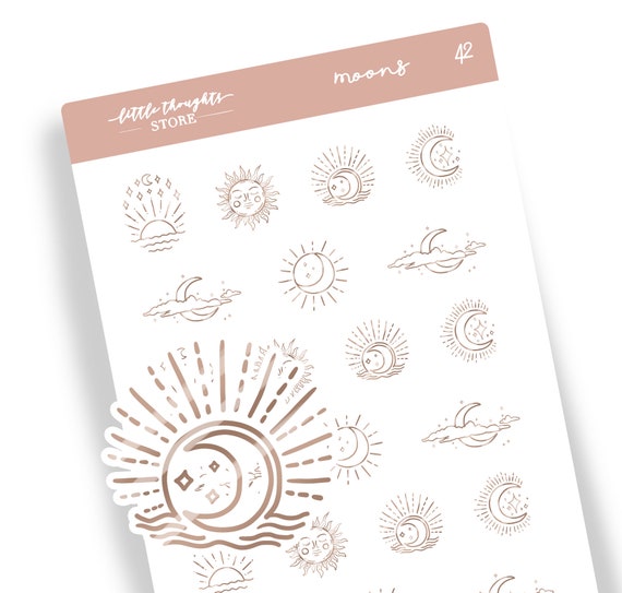 Moons A6 Deco Stickers Planner Stickers Premium Matte - Etsy