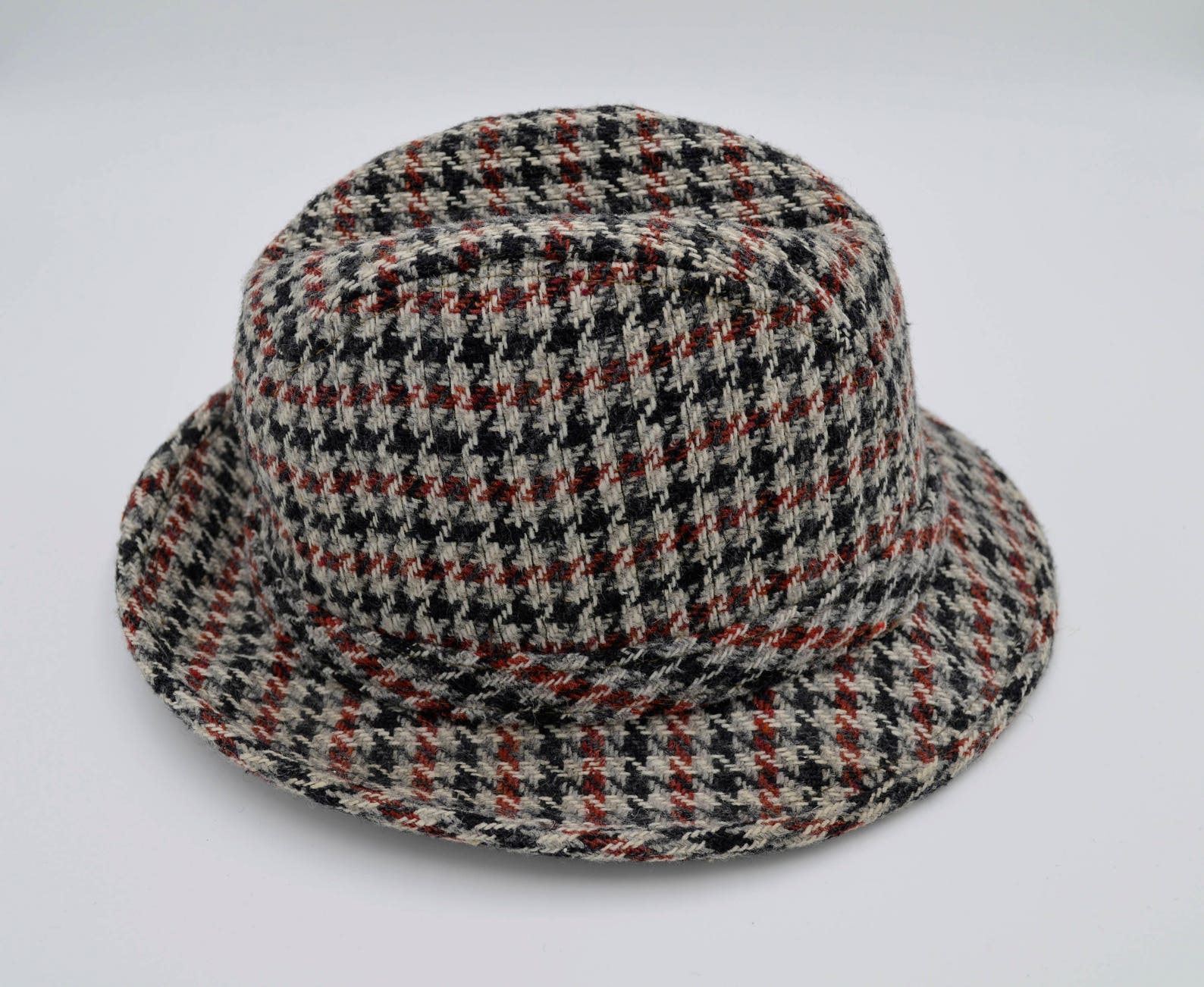 Fedora Patterned Hat Vintage Mens Fedora Gray Hat Dress Mens Wool Hat ...