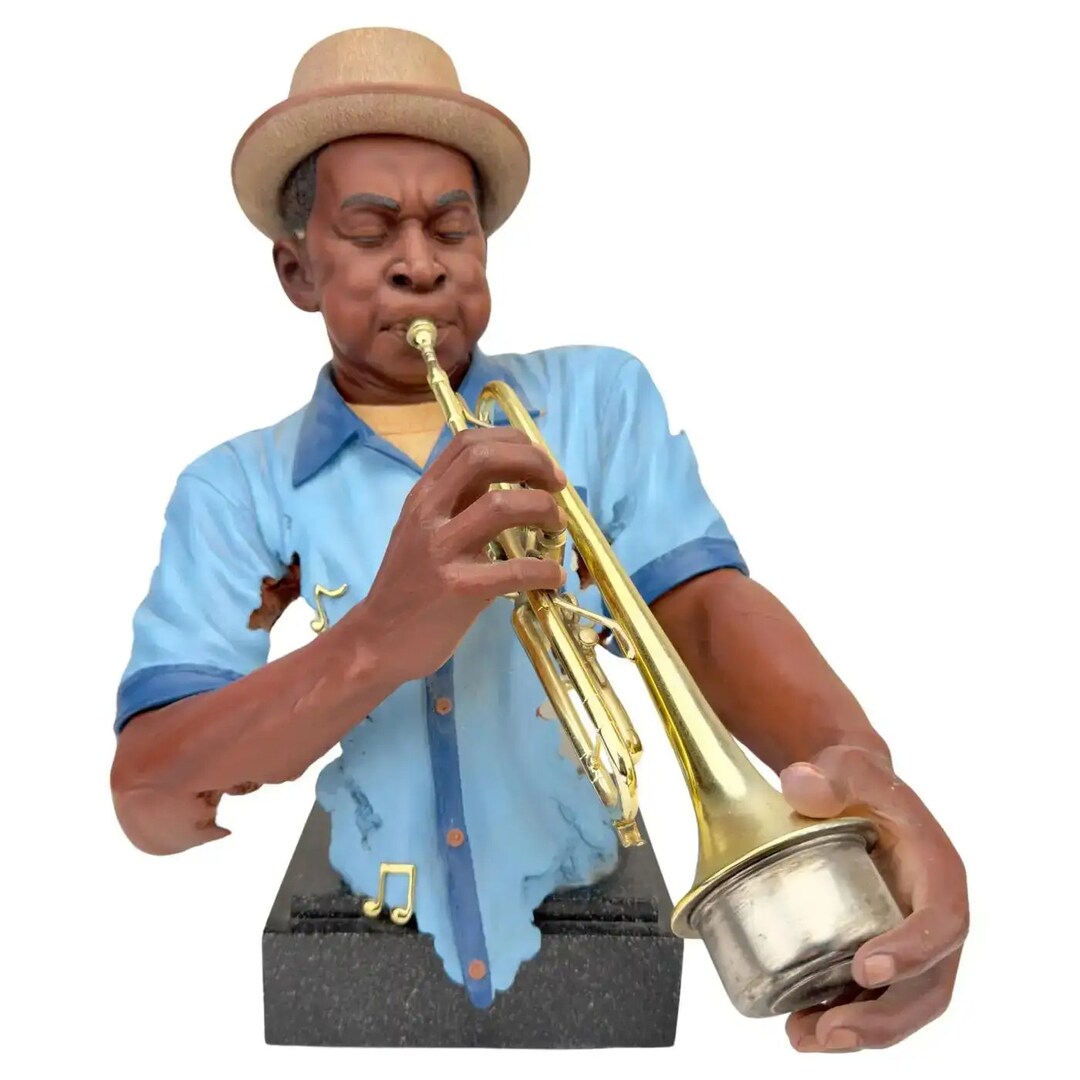 Willitts Designs "moe Cheeks" Cast Resin Sculpture All That Jazz Series ...