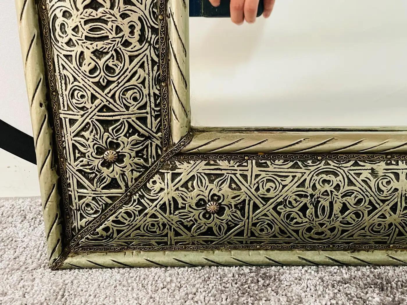 Large Hollywood Regency Style Silver Moroccan Filigree Floor or Wall ...