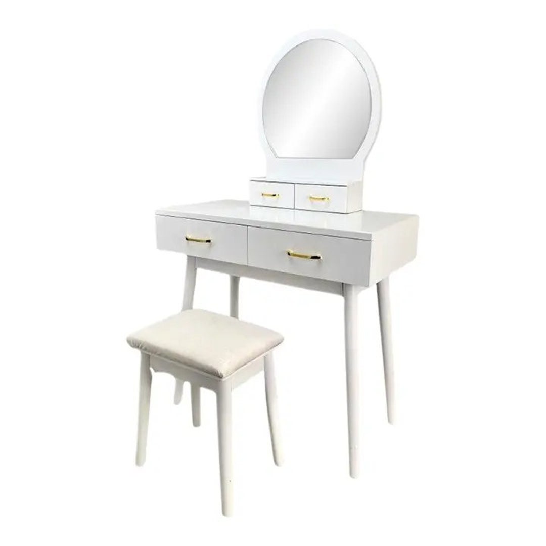 Modern White Lacquered Lady Vanity Desk With Matching Bench - Etsy