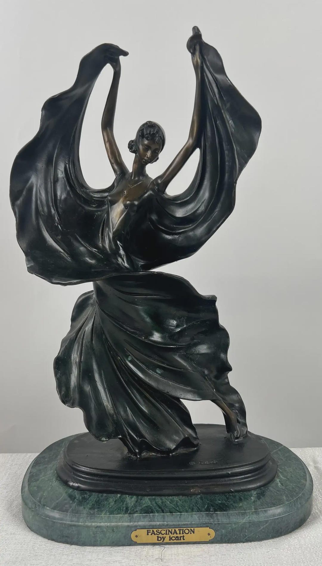 Louis Icart Art Deco Style Fascination Recast Bronze Dancing Woman ...
