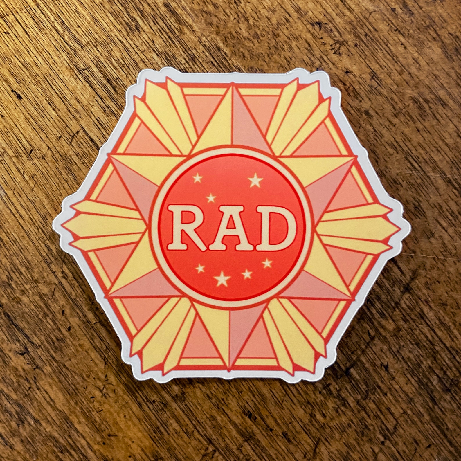 RAD Badge Glossy Sticker | Etsy