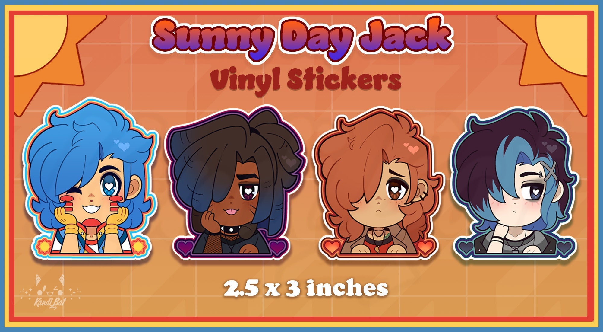 Sunny Day Jack Glossy Vinyl Stickers - Etsy Australia