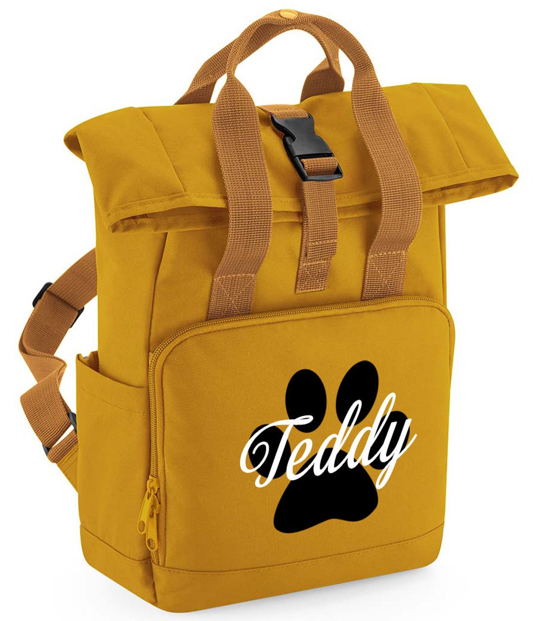 Personalised Dog Paw Backpack Twin Handle Roll-top Dog Bag - Etsy