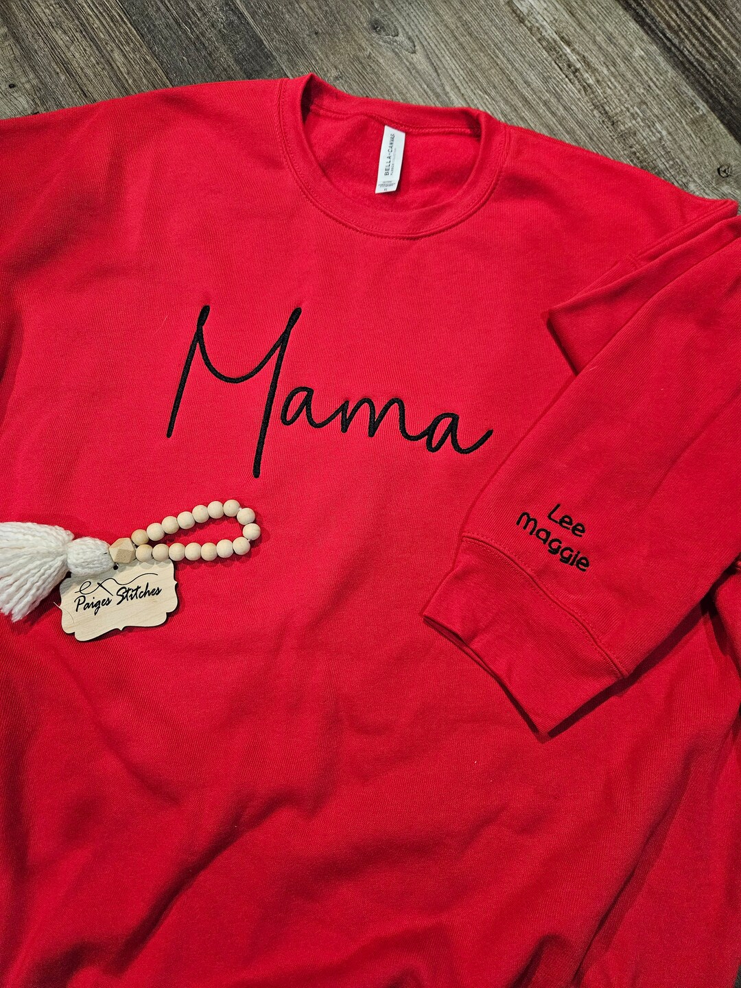 Mama Cursive Embroidered Sweatshirt - Script Personalized Names Kids ...
