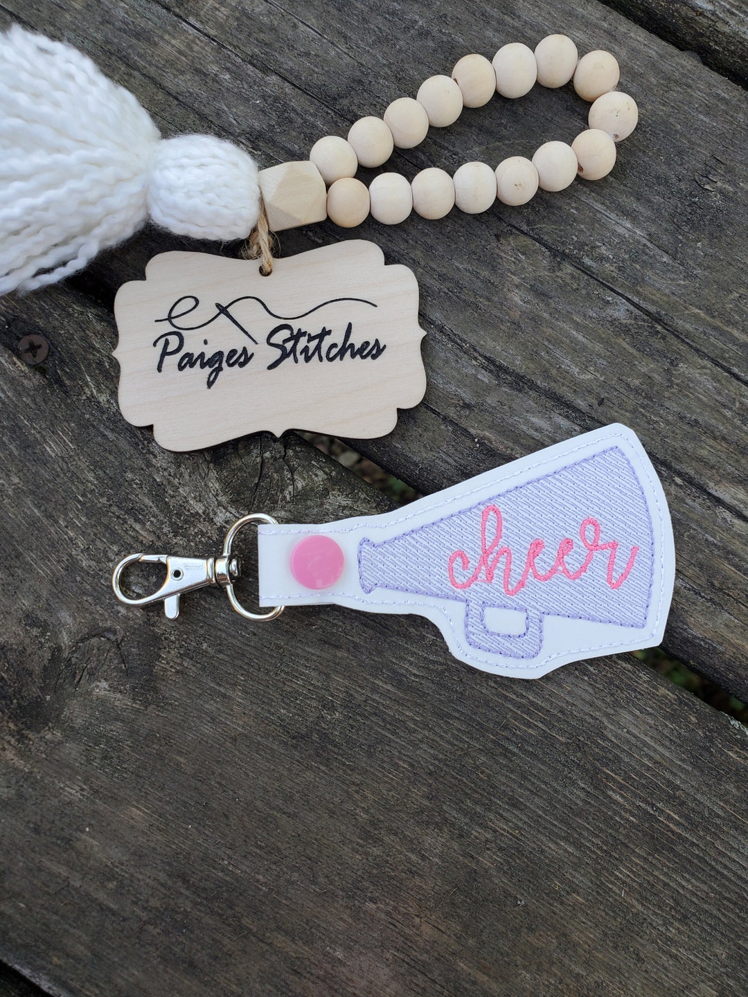 Cheer Keychain - Cheerleading Megaphone Gift Coach Bag Tag High School ...