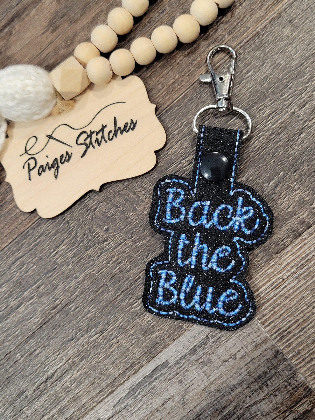 Back the Blue Glitter Keychain - Police Wife Girlfriend Thin Blue Line ...