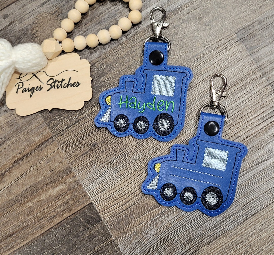 Personalized Train Keychain - Engine Name Custom Backpack Embroidered ...