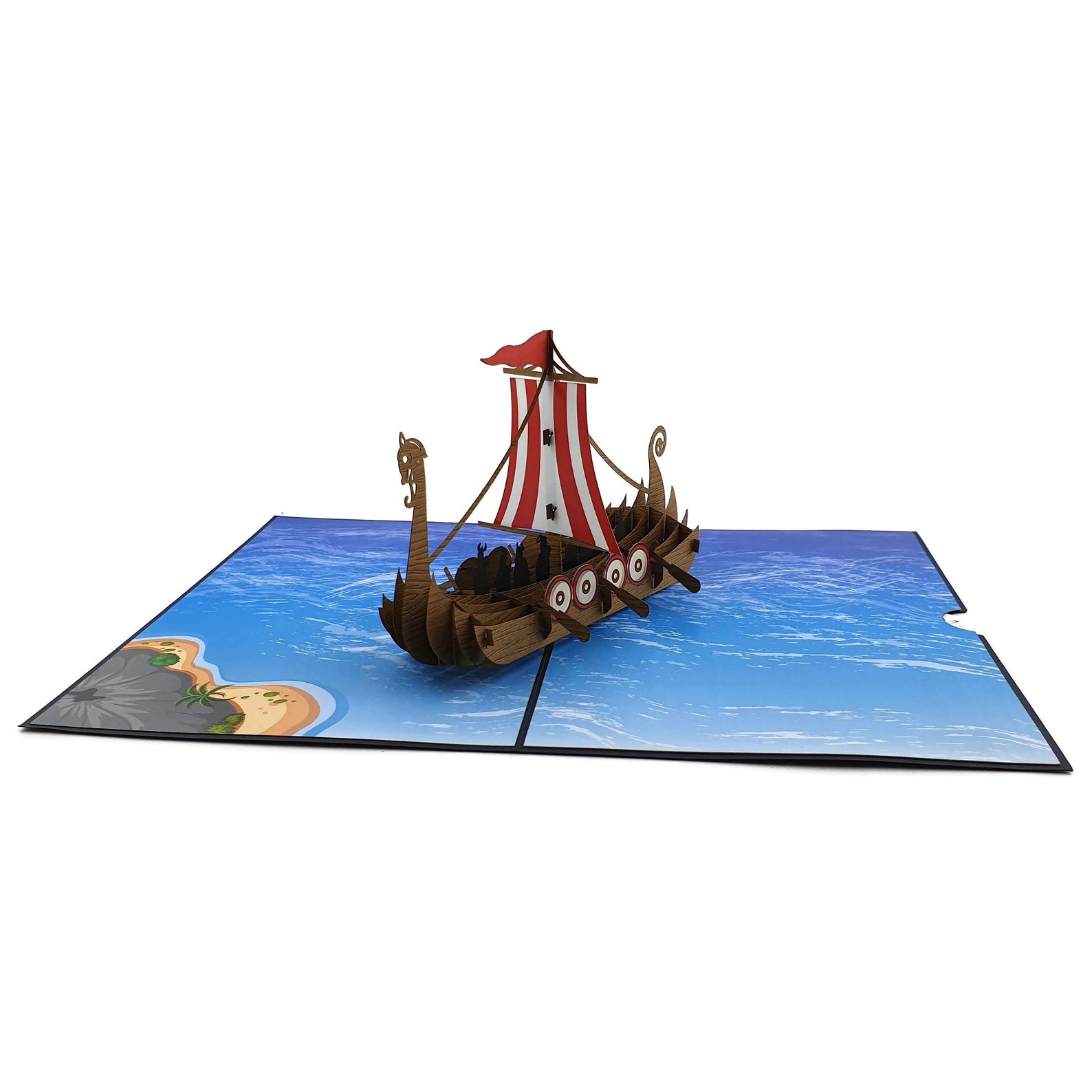 Viking Long Ship Pop up Card | Etsy