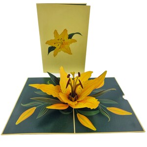 Yellow Lily Flower 3d Pop up Card - Etsy