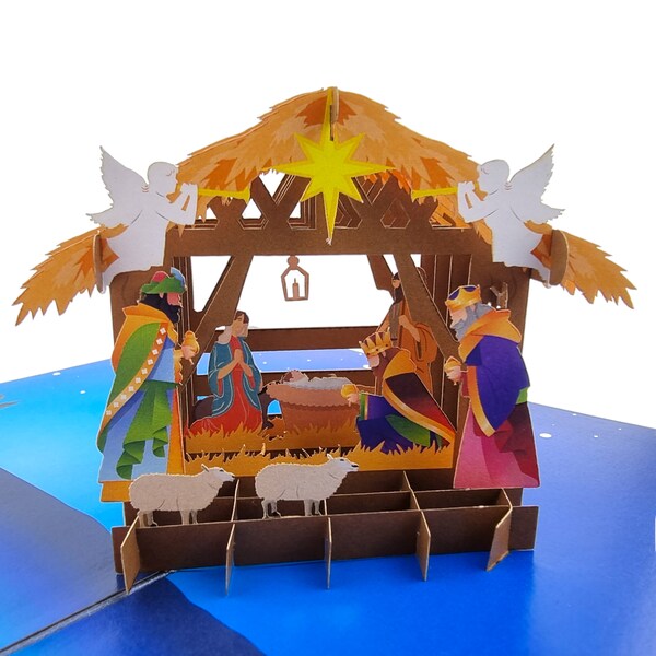 Pop up Christmas Cards Nativity - Etsy