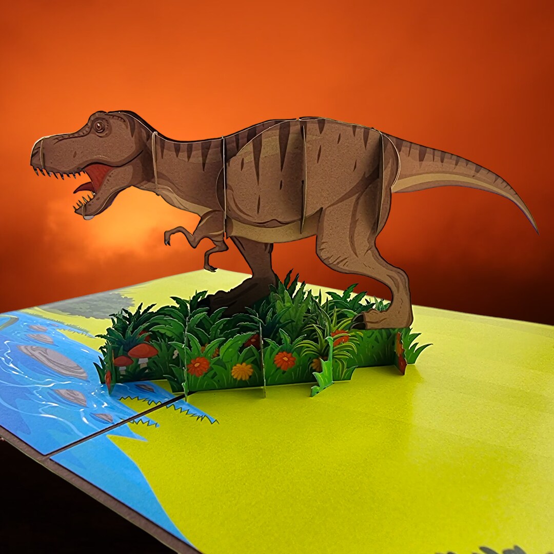 T-rex Dinosaur 3d Pop up Card - Etsy