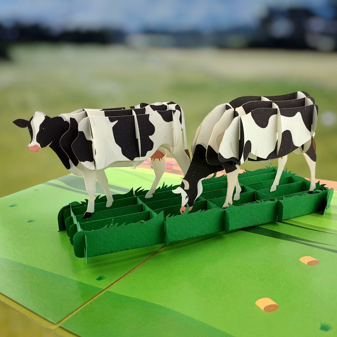 Cows 3D Pop up Card - Etsy