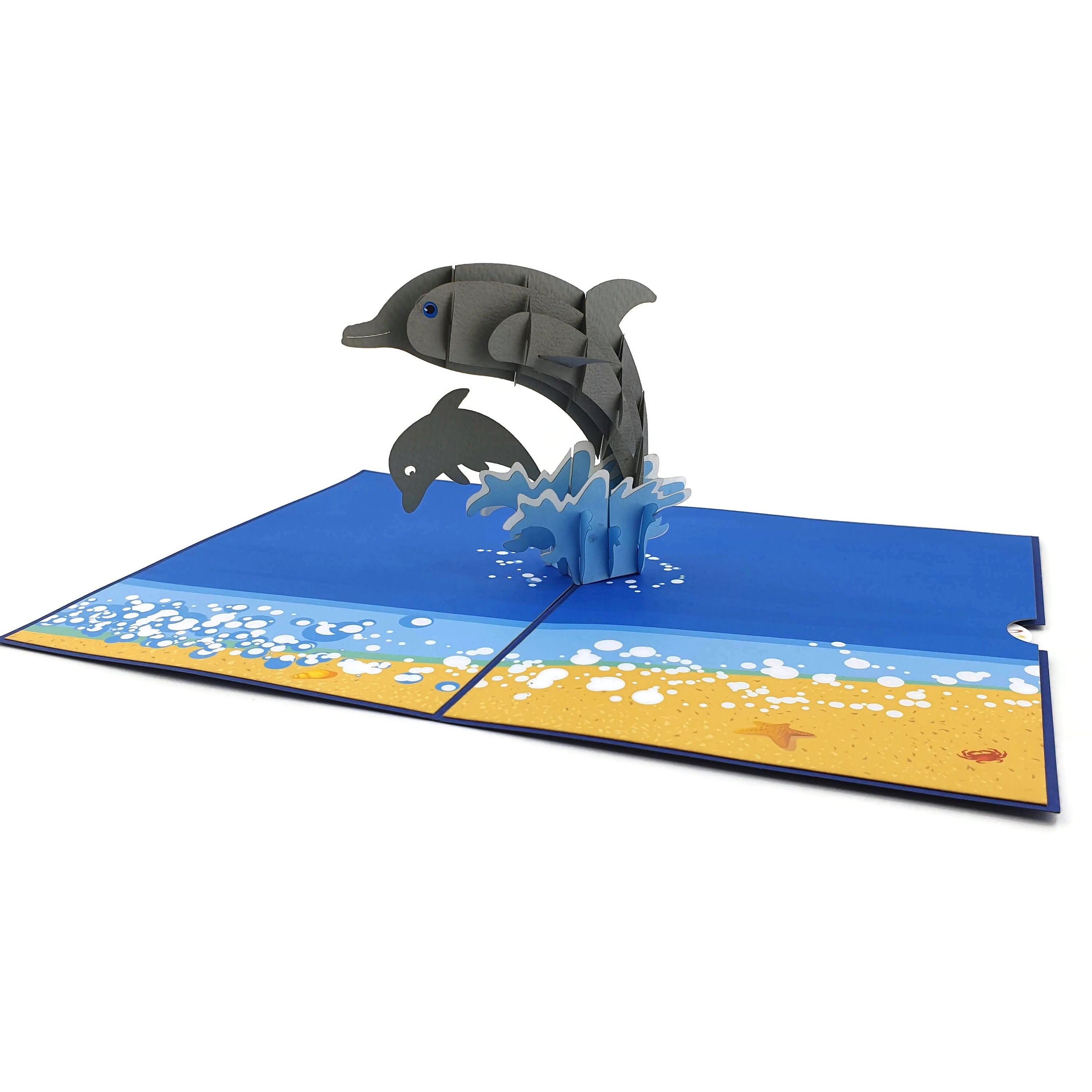 Dolphin Gift Couple Dolphins Card Dolphin Pop Up Card Dolphin Card 3D ...