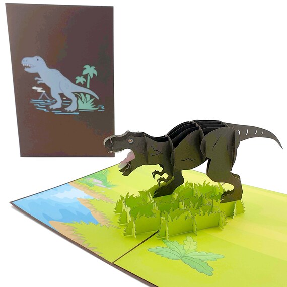 T-Rex Dinosaur 3d pop up card | Etsy
