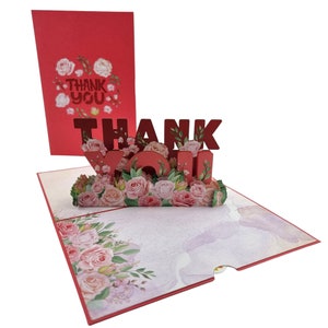 Thank You Flowers 3d Pop-up Card - Etsy