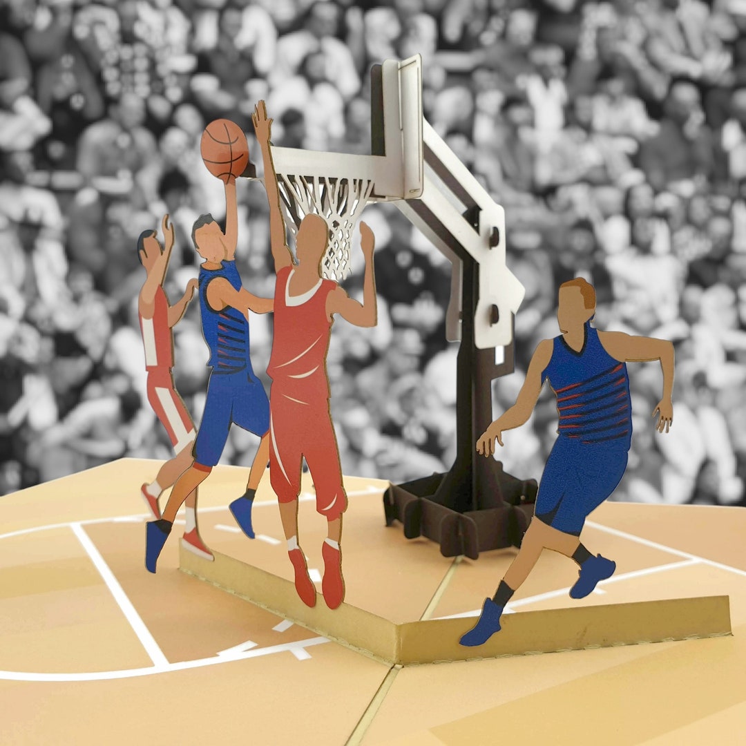 Basketball Team 3d Pop up Card - Etsy