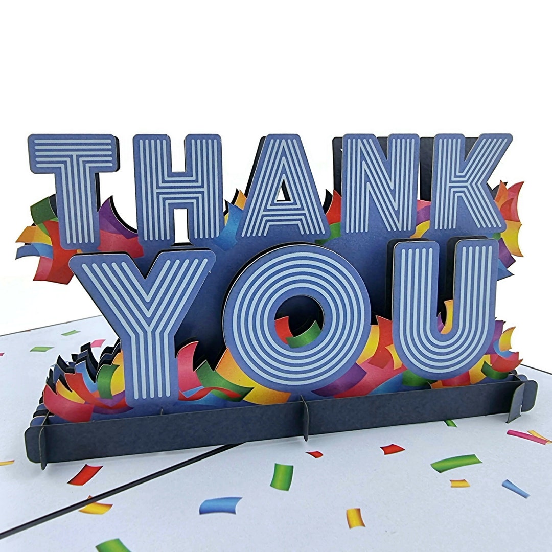 Thank You 3d Pop up Card - Etsy