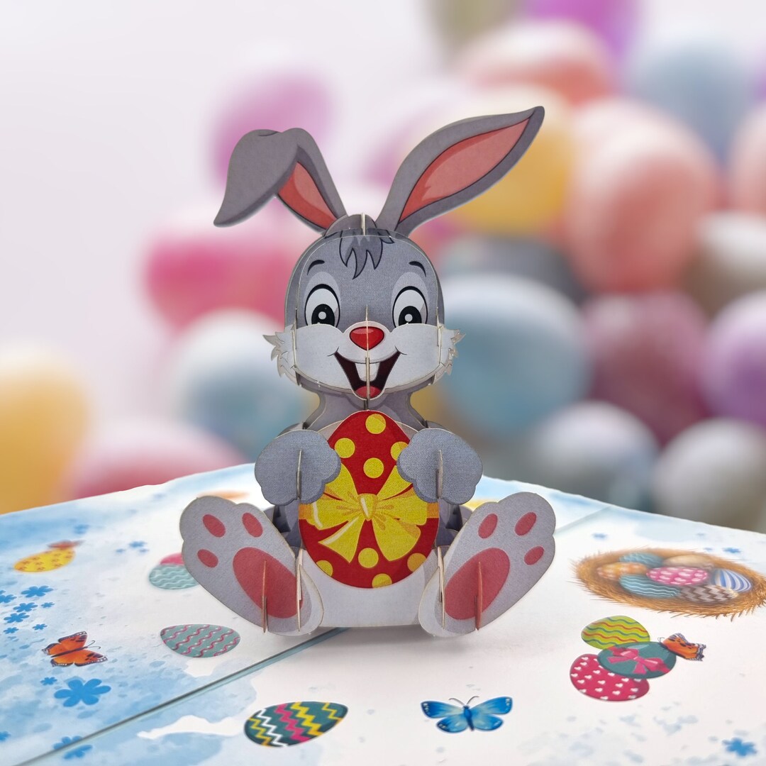 Easter Bunny 3d Pop up Card - Etsy