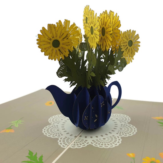 Daisy Vase 3d Pop up Card - Etsy