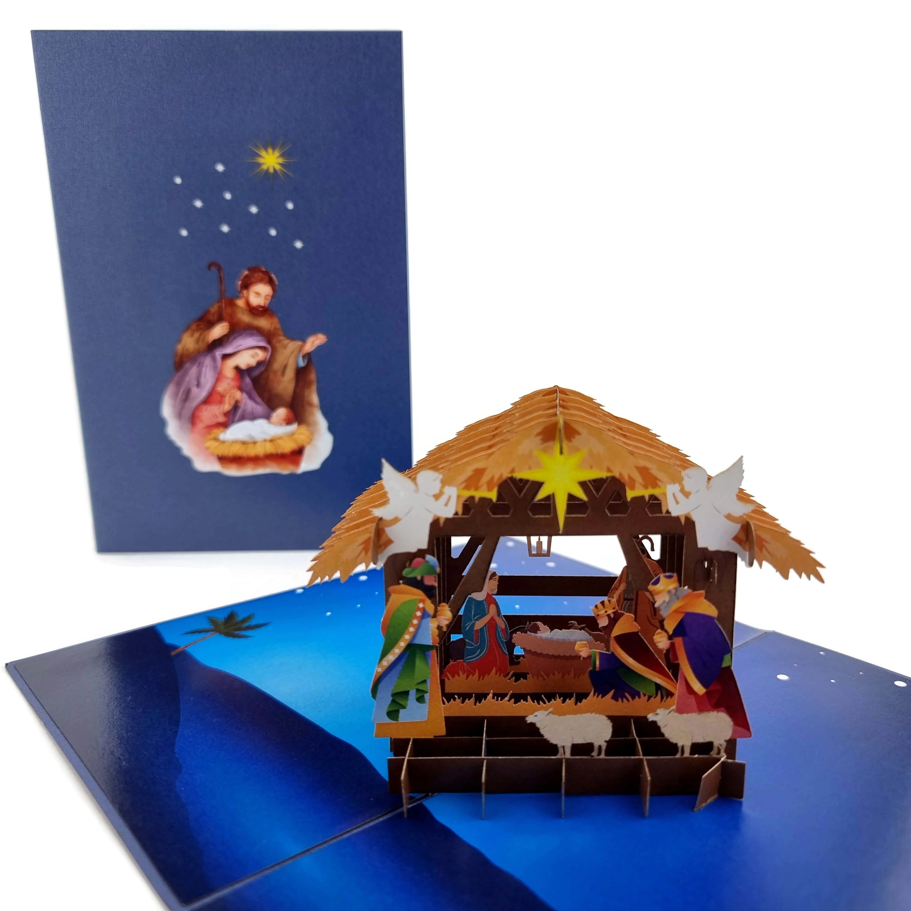 Nativity Scene Pop up Christmas Card - Etsy
