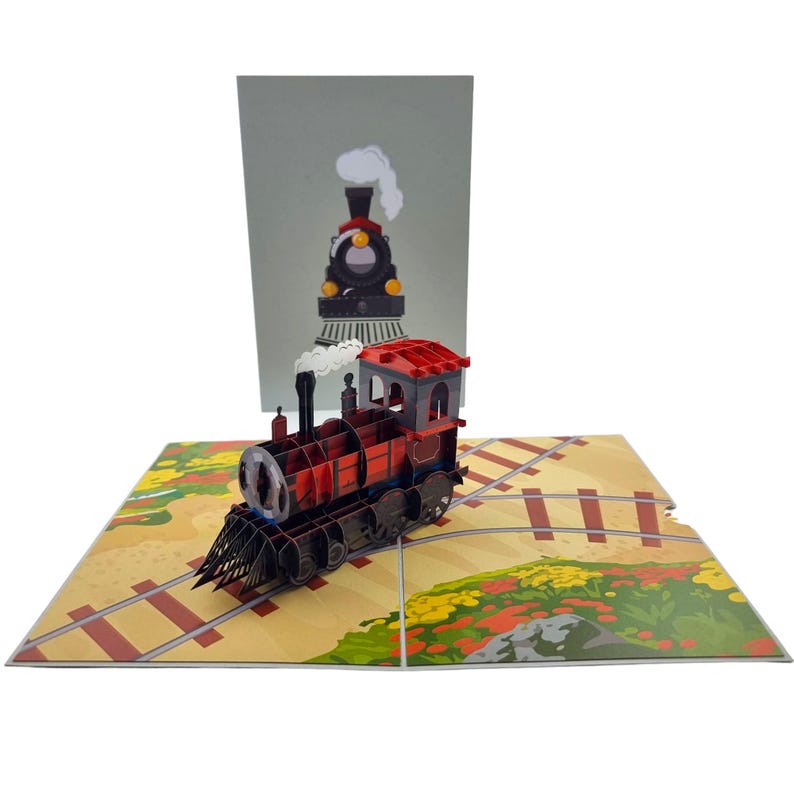 Steam Train Pop up Card - Etsy