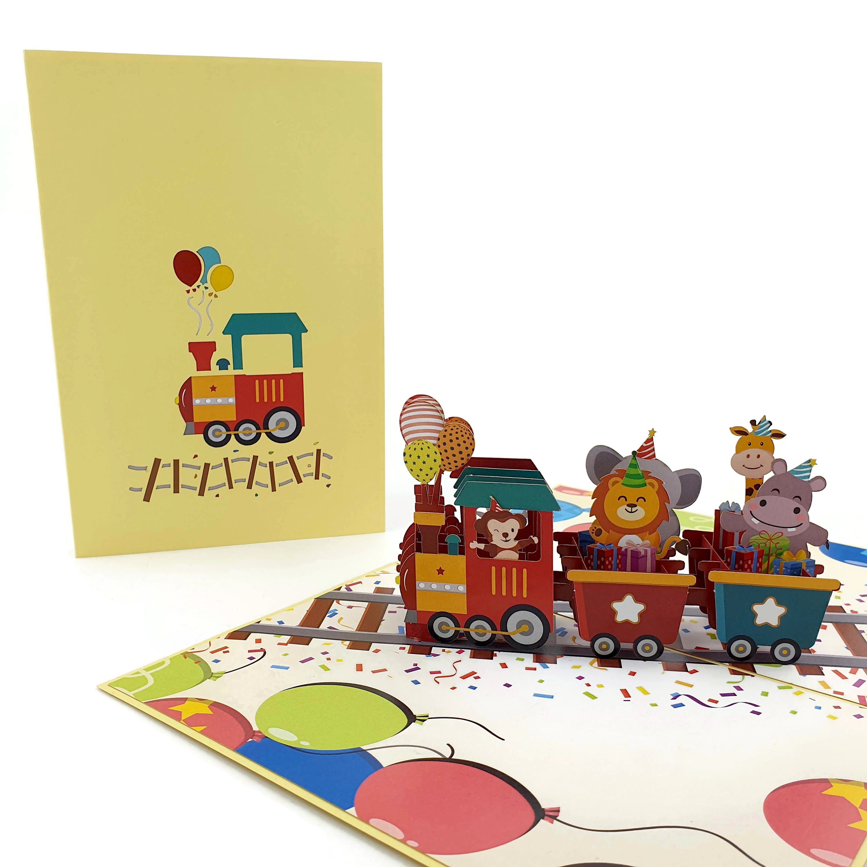 Birthday Train 3d Pop up Card - Etsy